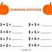 Pumpkin Addition Worksheets: Math Printable for Grade 1-2 (PDF) - Etsy