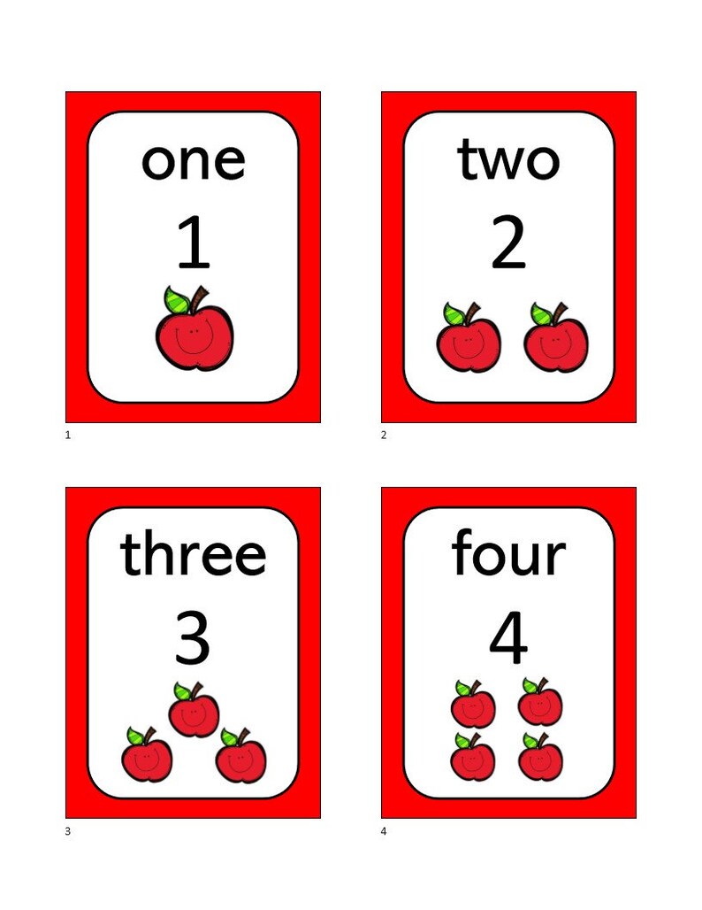 NUMBERS FLASH CARDS Numbers 1 To 20 Kindergarten Etsy
