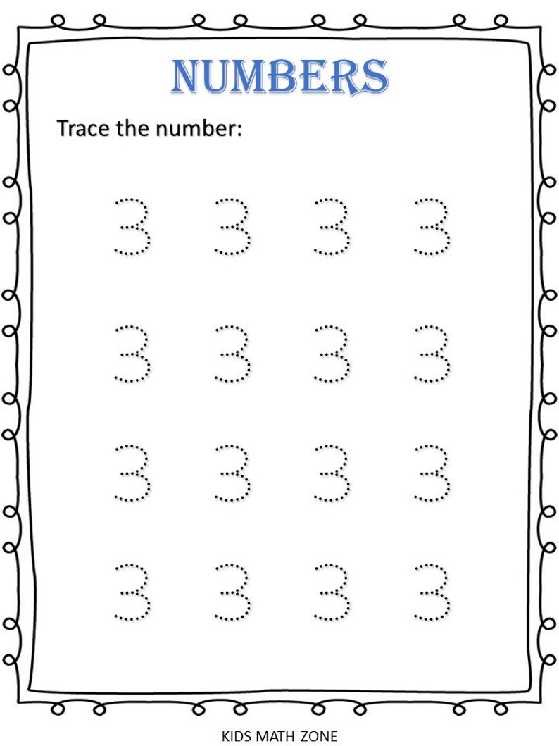 Trace Numbers 1-20: Preschool Kindergarten Worksheets (digital Download ...