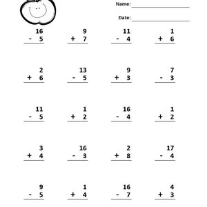 ADDITION & SUBTRACTION (60 Printable Worksheets) With Single, Double ...