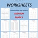 1st Grade Addition Worksheets (56 Worksheets With Answers) Pdf/ Kinder ...