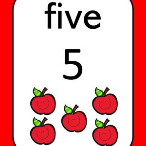20 Printable Numbers Posters. Happy Apple Numbers 1-20. Wall - Etsy Canada
