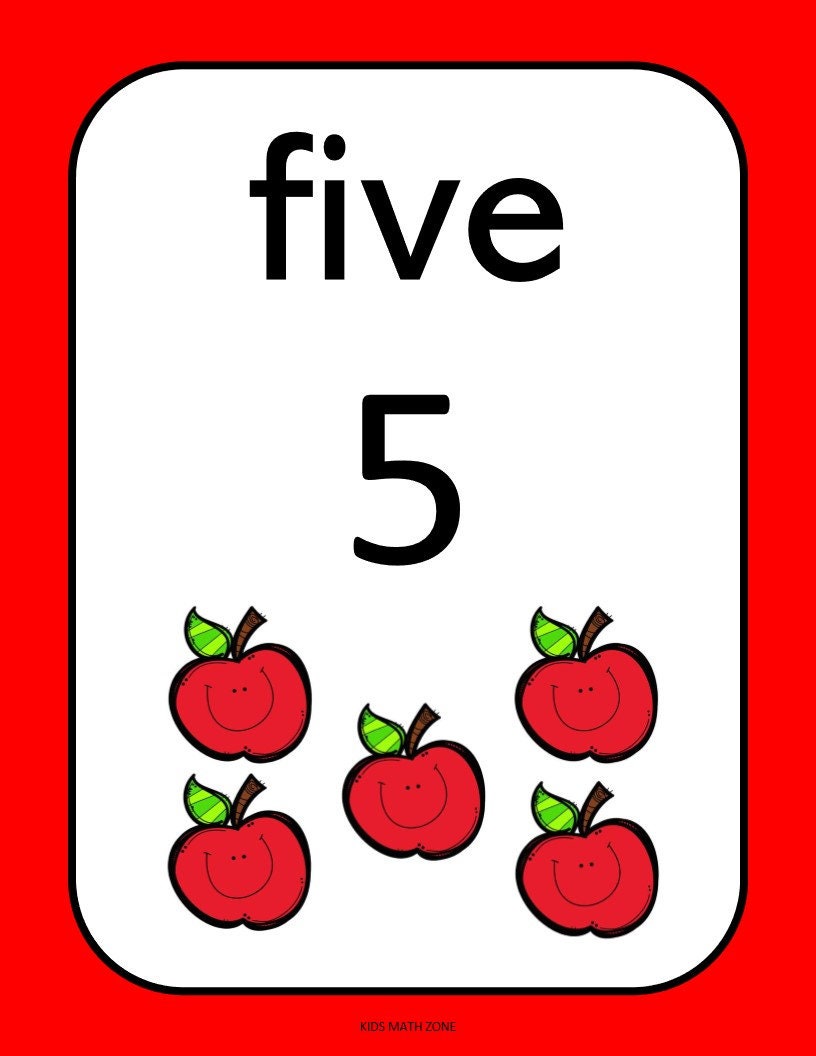 20 Printable Numbers Posters. Happy Apple Numbers 1-20. Wall Charts ...