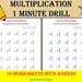 Multiplication 1-minute Drill: 10 Math Worksheets With Answers (PDF) - Etsy