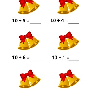 JINGLE BELLS ADDITION A(10 Worksheets) Pdf/ Preschool/ Kindergarten ...