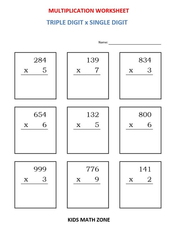 Grade 3 Multiplication Worksheets Pdf 3rd Grade Multiplication