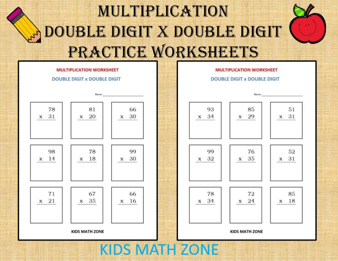Multiplication Double Digit X Double Digit (10 Worksheets)/pdf/ Year 3 ...
