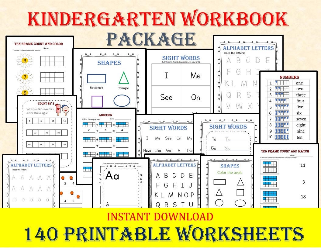 Toddler Pre-k K Learning Bundle 220 Printable Worksheets - Etsy Canada