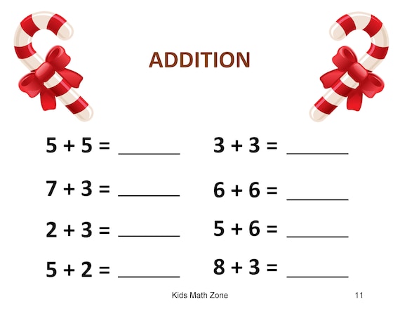 Addition Christmas Worksheets Christmas Worksheets Stock Illustrations