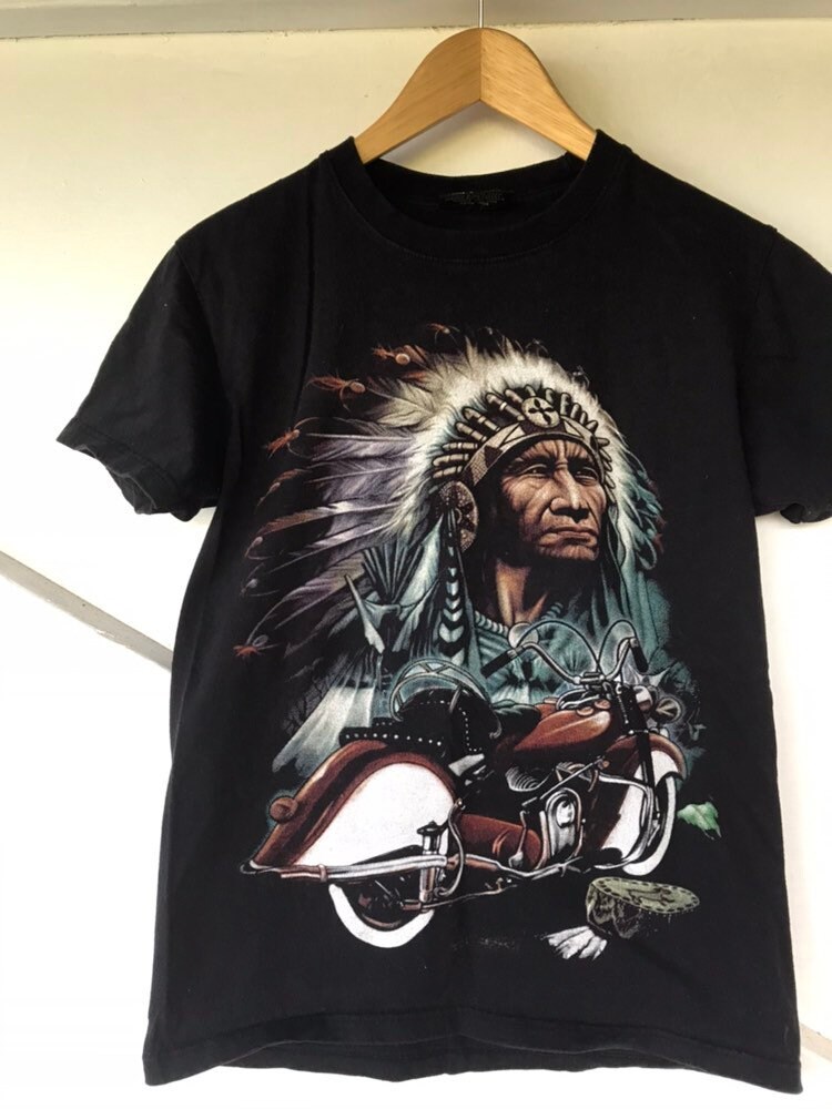 Native American / Motorcycle Solid Rock Graphic T-shirt - Etsy