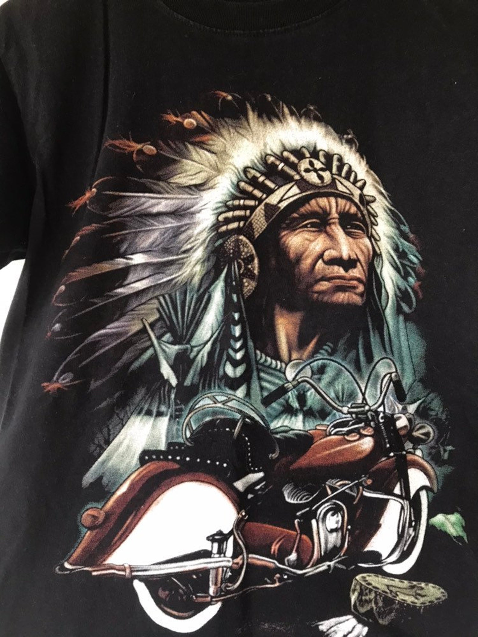 Native American / Motorcycle Solid Rock Graphic T-shirt - Etsy