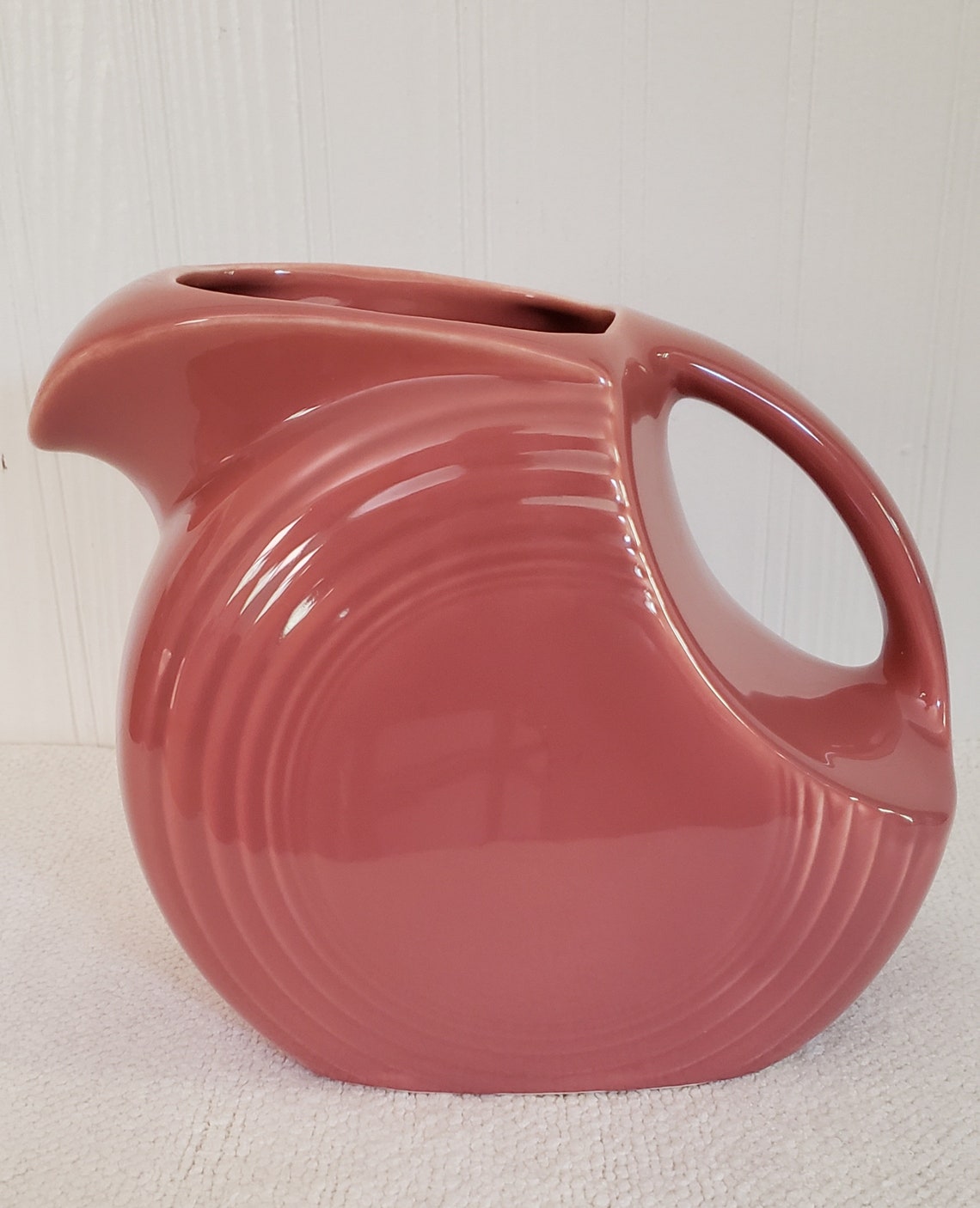 RARE Original Rose Fiesta Ware Disk Water Pitcher, FREE SHIPPING - Etsy