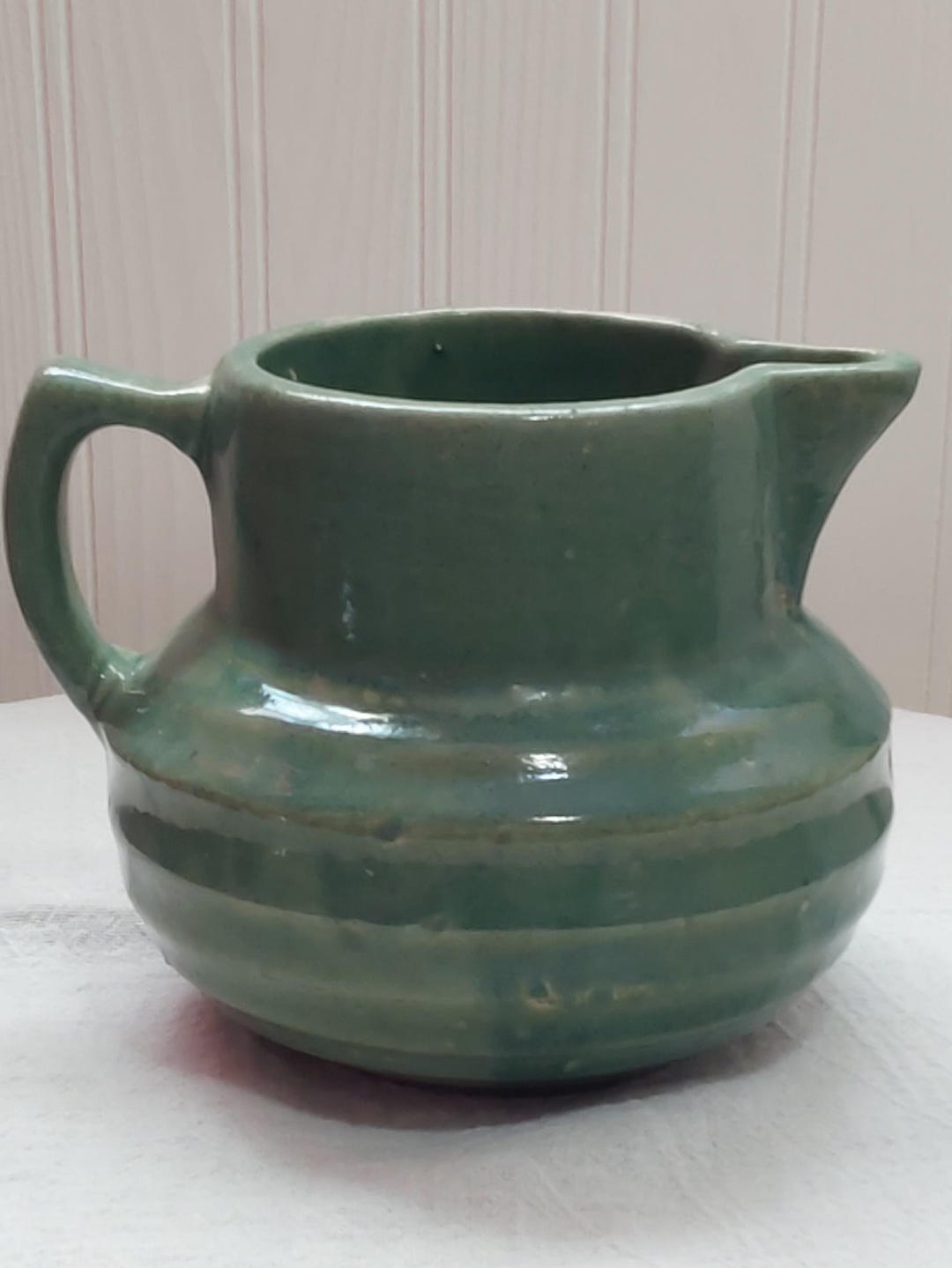 Early Mccoy Green Ringed Buttermilk Pitcher - Etsy