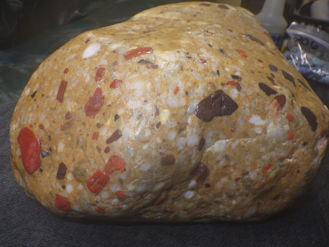 Large Pudding Stone Conglomerate Red Jasper 19 Lbs 8.4 Oz - Etsy
