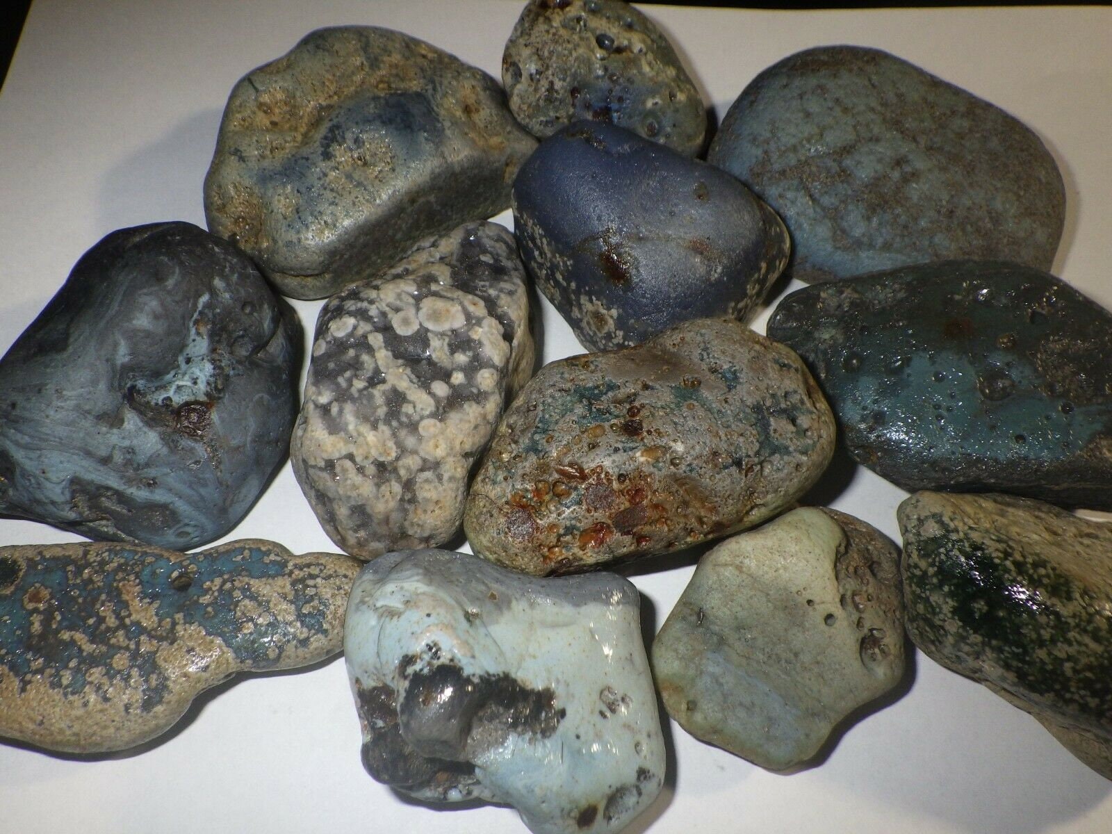 Leland Blue Stone Slag Glass 42.7 oz. | Etsy