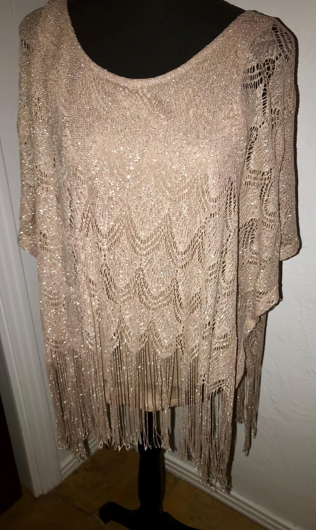 Dressy Sparkling Fringe Poncho Style Top Perfect for Wedding Guest! - Etsy