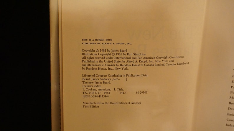 1981 First Edition “ the New James Beard ” Cookbook, Hardcover, First ...