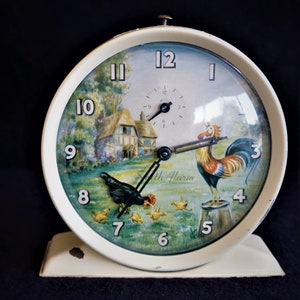 50s Manual Alarm Clock, Animated Pecking Chicken, Smith’s Alarm of ...
