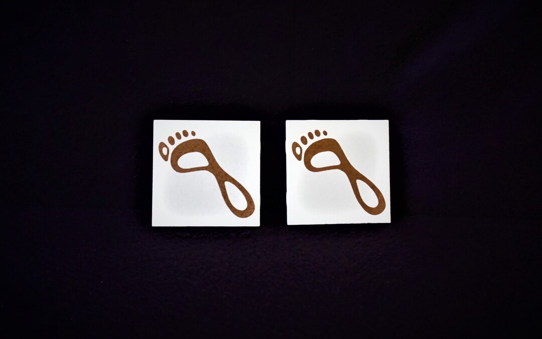Vtg 70s Barefoot Print Tile, Brown and Ivory, 4.25in. Sq., Dal-monte ...