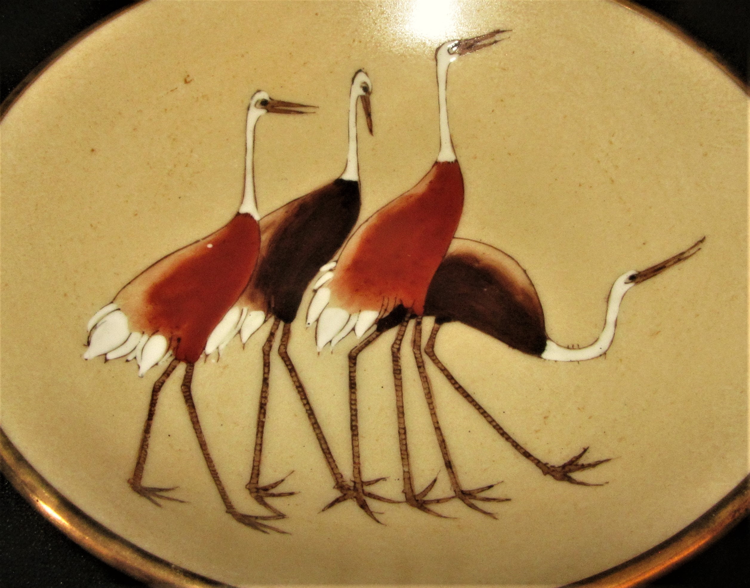 MCM Bowl Japanese Porcelain Bowl With Brass Base Hand - Etsy