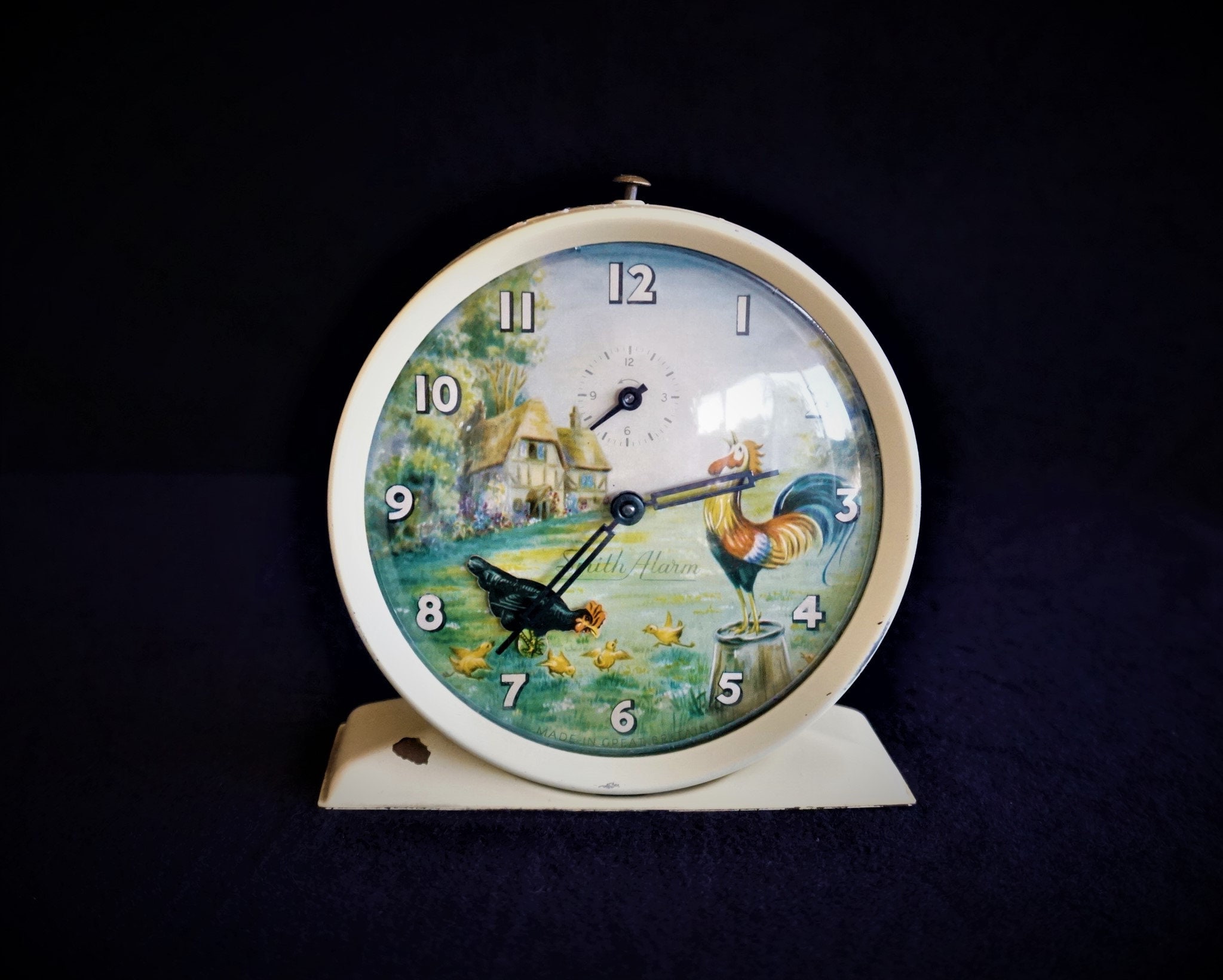 50s Manual Alarm Clock Animated Pecking Chicken Smiths - Etsy