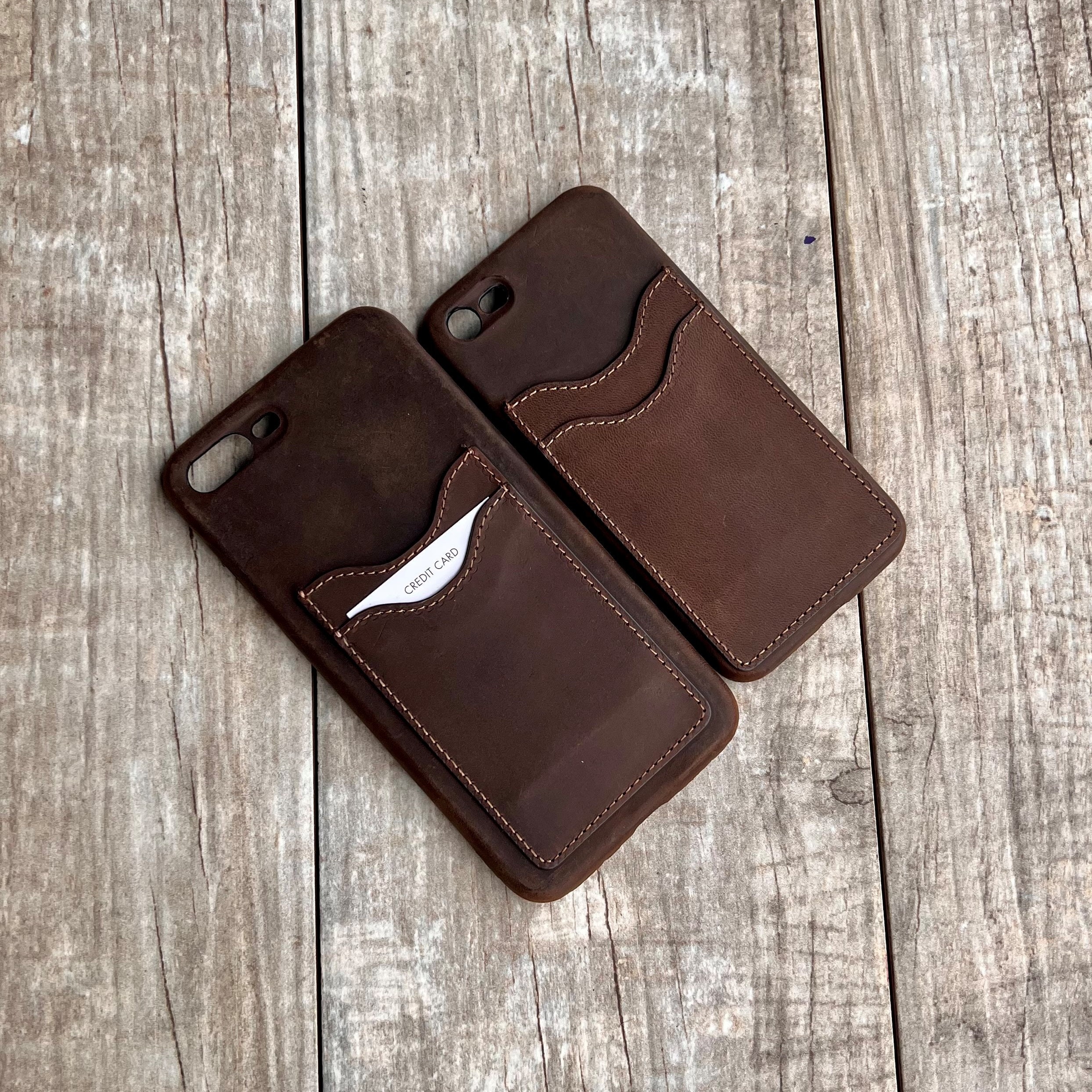 Iphone 8 Leather Wallet Case Leather Case With Card Holder - Etsy