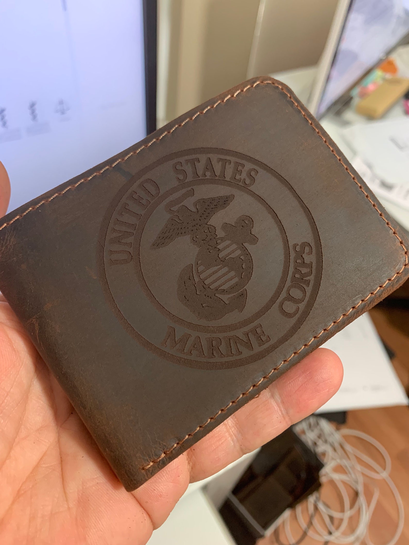 Slim Leather Wallet Personalized Bifold Wallet Handmade - Etsy