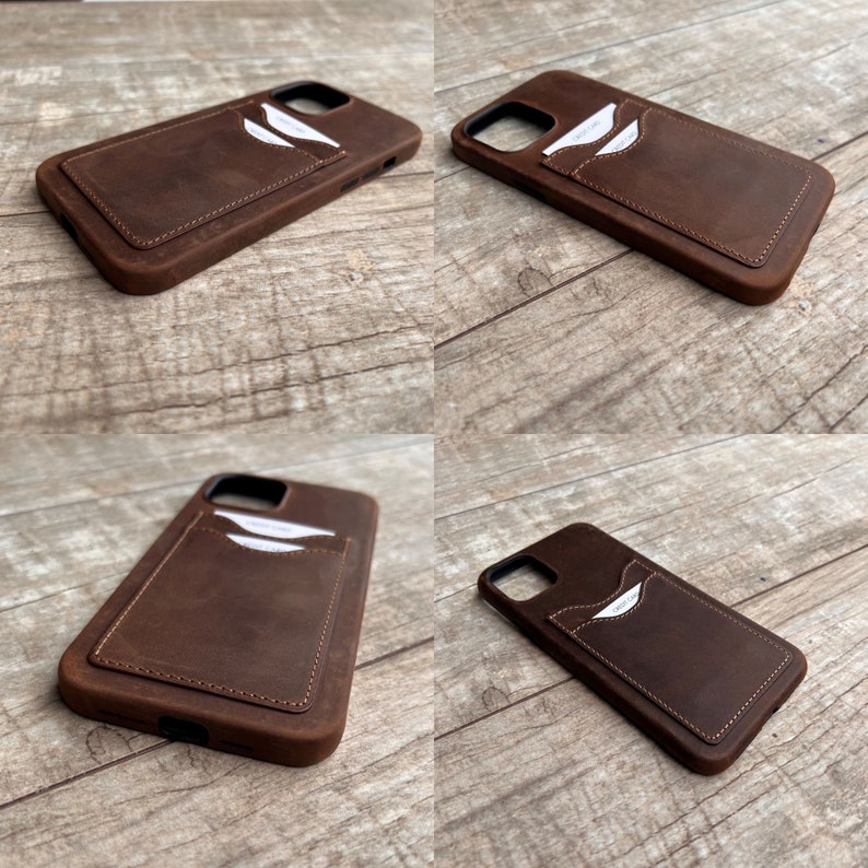 Iphone 12 Leather Case With Credit Card Slots Phone Wallet - Etsy