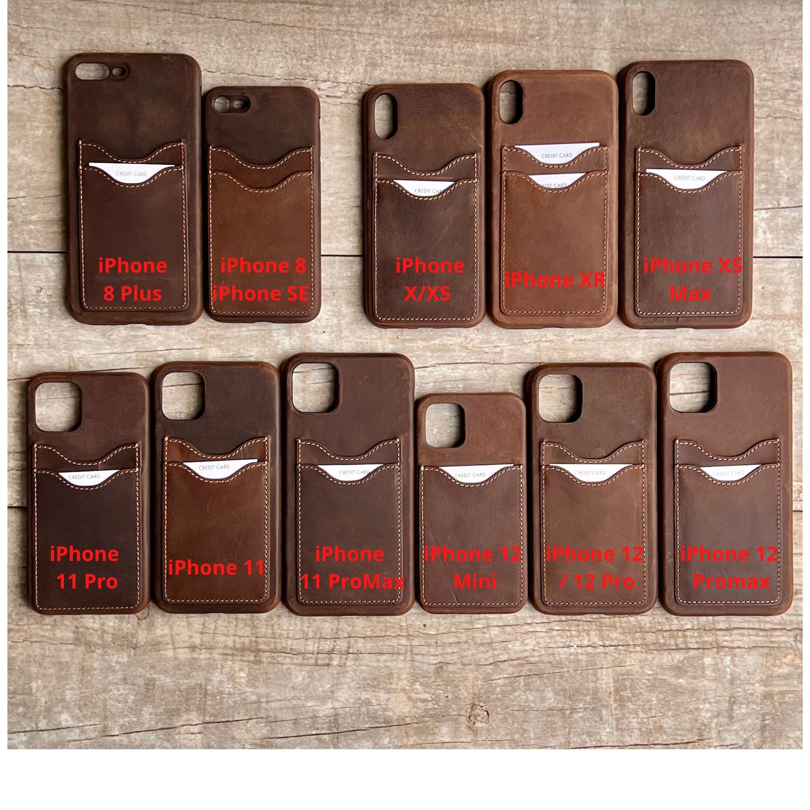 IPhone 12 Leather Case With Credit Card Slots, Phone Wallet - Etsy