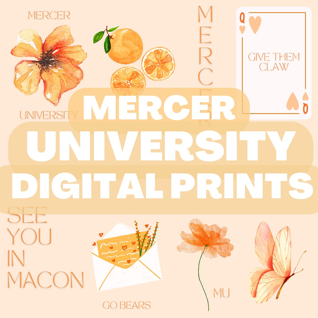 Mercer University Orange Aesthetic Digital Prints Set of 8 - Etsy