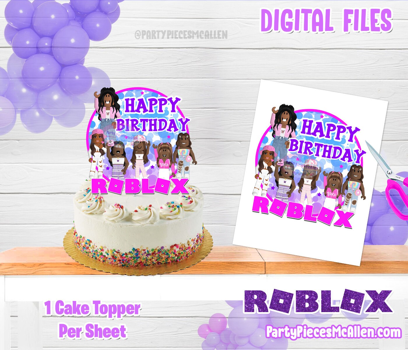 Girl Roblox Birthday Package Roblox Party SuppliesGirl | Etsy