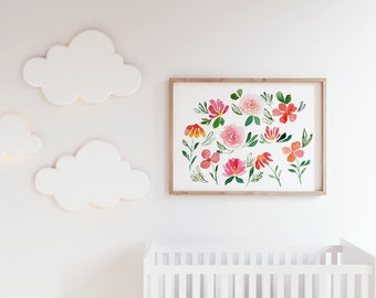 Downloadable Bright Flower Print Colorful Floral Print | Etsy