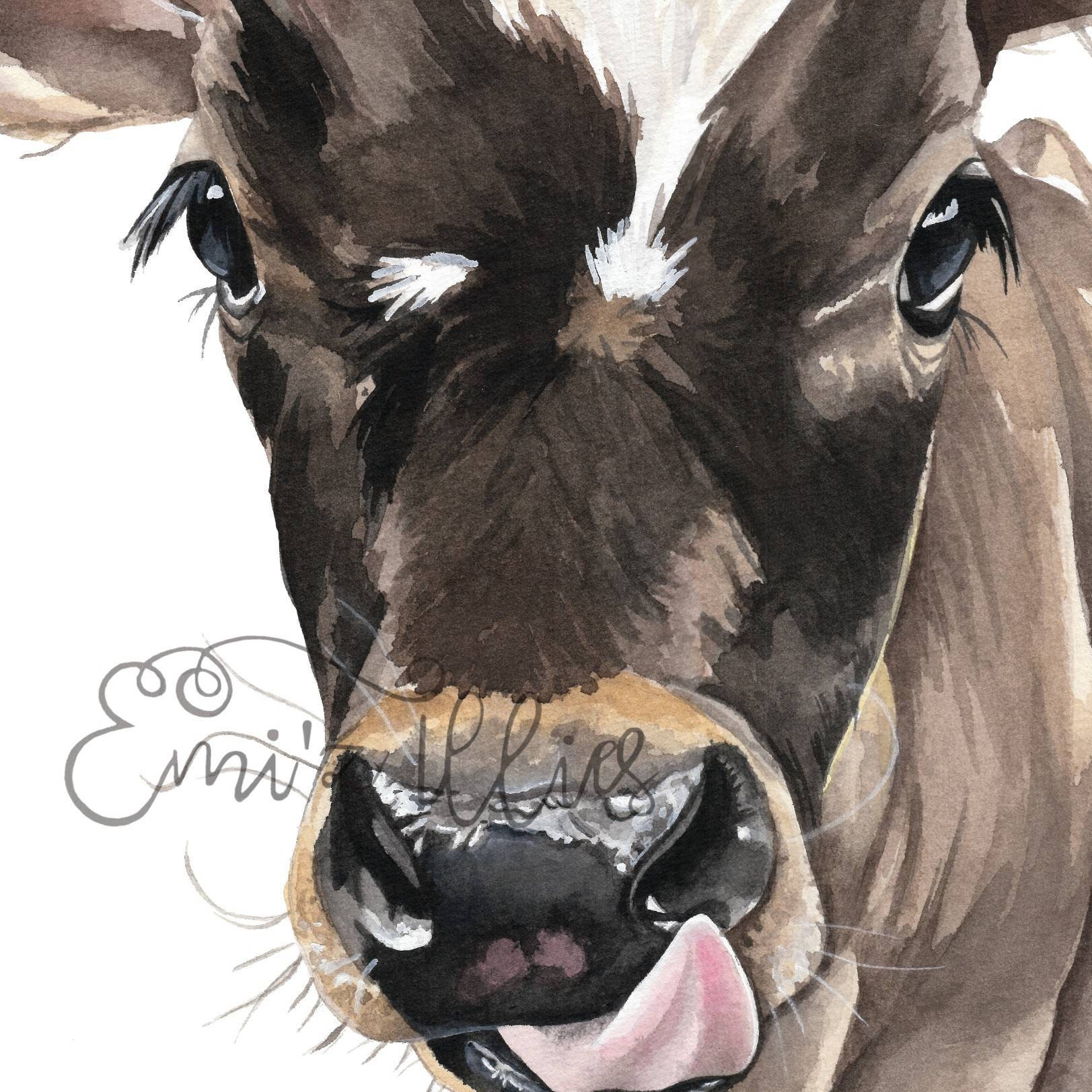 Cow Print, Calf Print, Farm House Print, Farm Style Print, Nursery ...