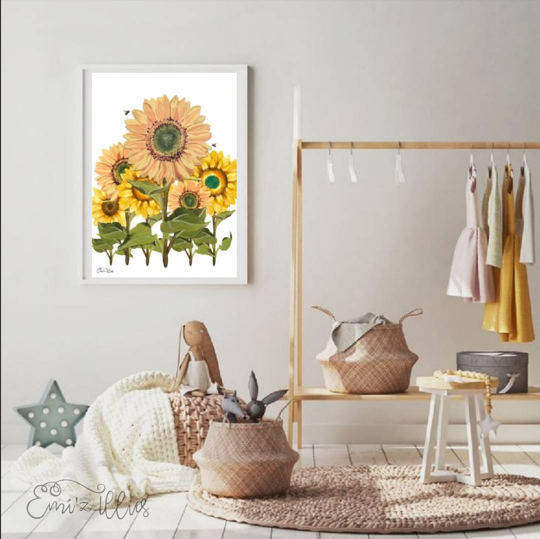 Sunflower Print, Sunflower Art, Sunflower Prints, Field of Sunflowers ...