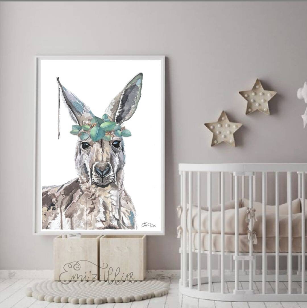 Australian Animal Print Kangaroo Print Australian Native Animal Boys ...