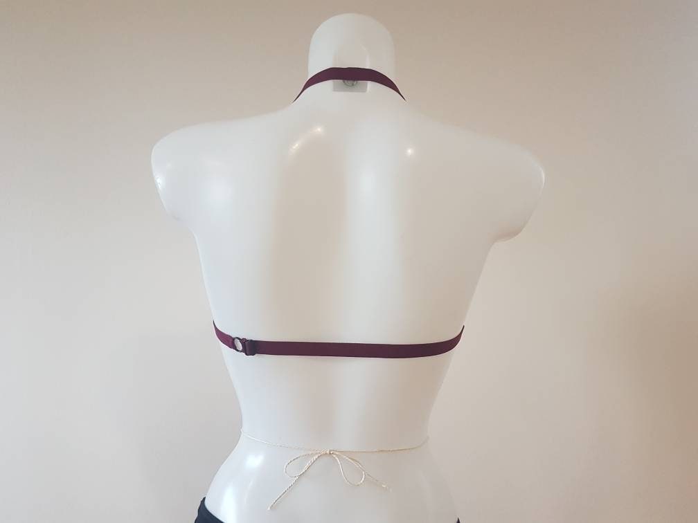 Brigid Chest Harness Bra // White Black Pink or Red | Etsy
