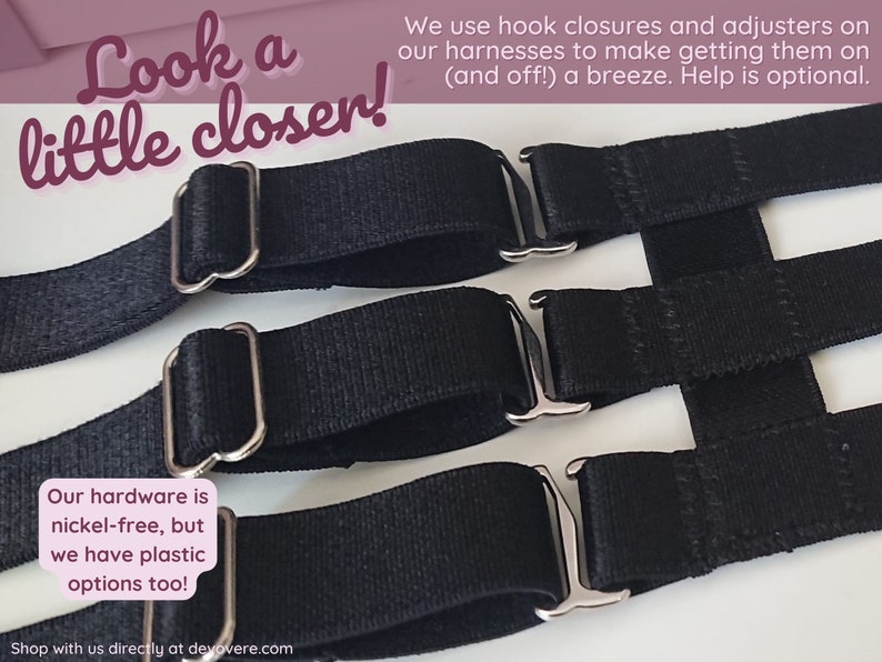 Lisa Modular Full Body Harness // Elastic Adjustable Black - Etsy