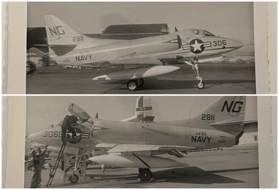 Vintage Two Original Photos Skyhawk A4D-2 U. S. Navy Military Plane ...
