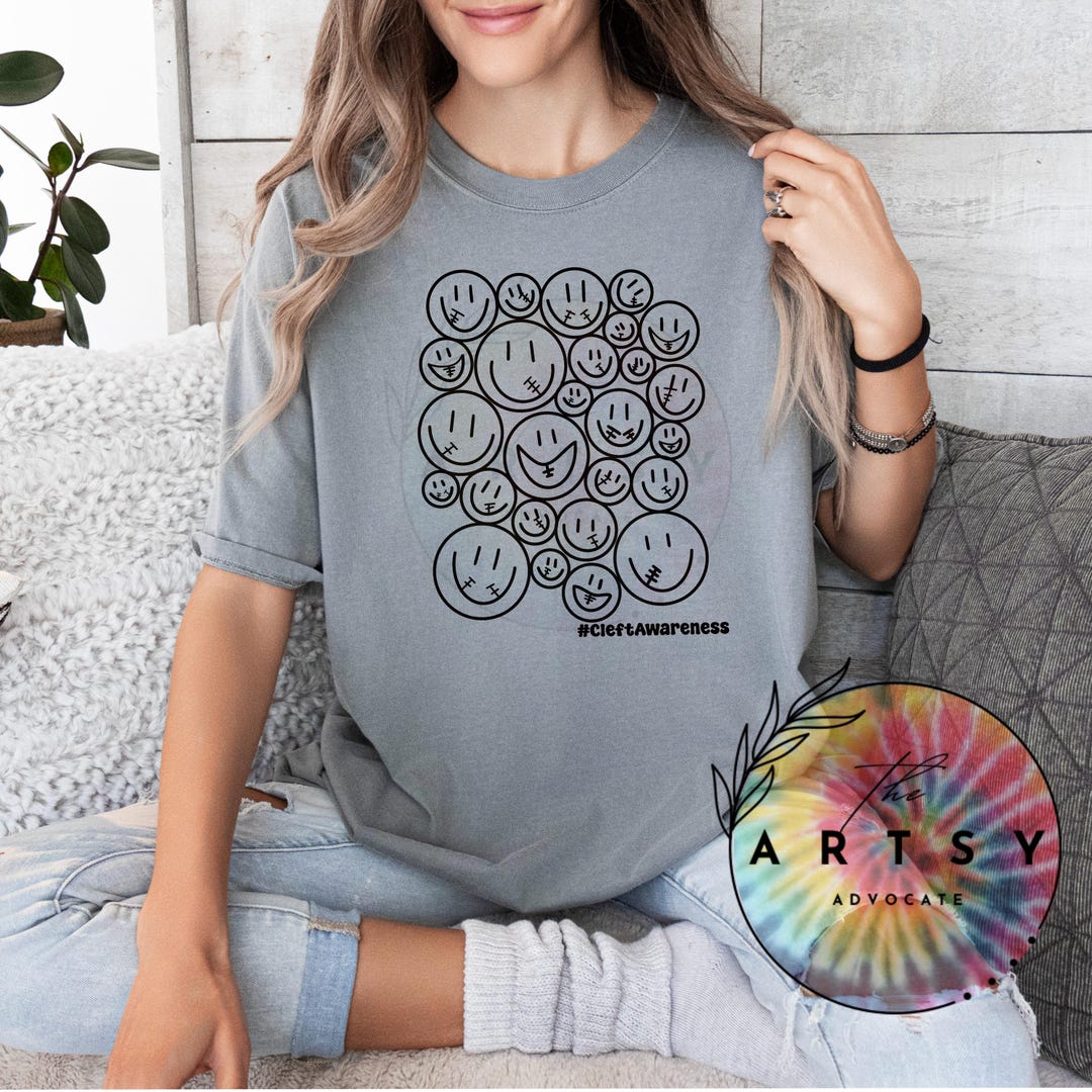 Youth & Adult Gray Comfort Colors Cute Cleft Awareness, Cleft Smiles ...