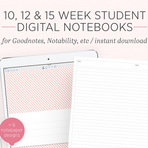 Digital Student Notebook Student Planner Organiser Subject - Etsy