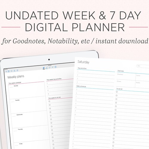 Digital Student Daily Planner for Goodnotes Notability - Etsy