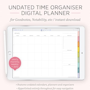 Digital Undated Pastel Time Planner Bundle Daily Weekly - Etsy