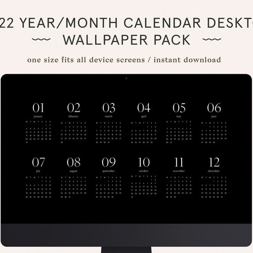 2023 DIGITAL CALENDAR WALLPAPER Laptop Background Desktop - Etsy
