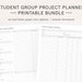 Group Project Planner Student Printable Pack College School - Etsy