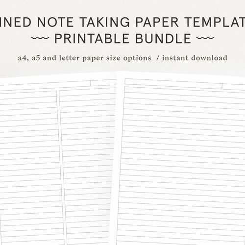 Student Note Taking Template Printable Pack A4 A5 and - Etsy Canada