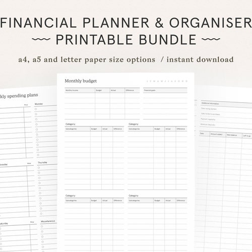 Finance Planner Printable Instant Download A4 A5 US - Etsy