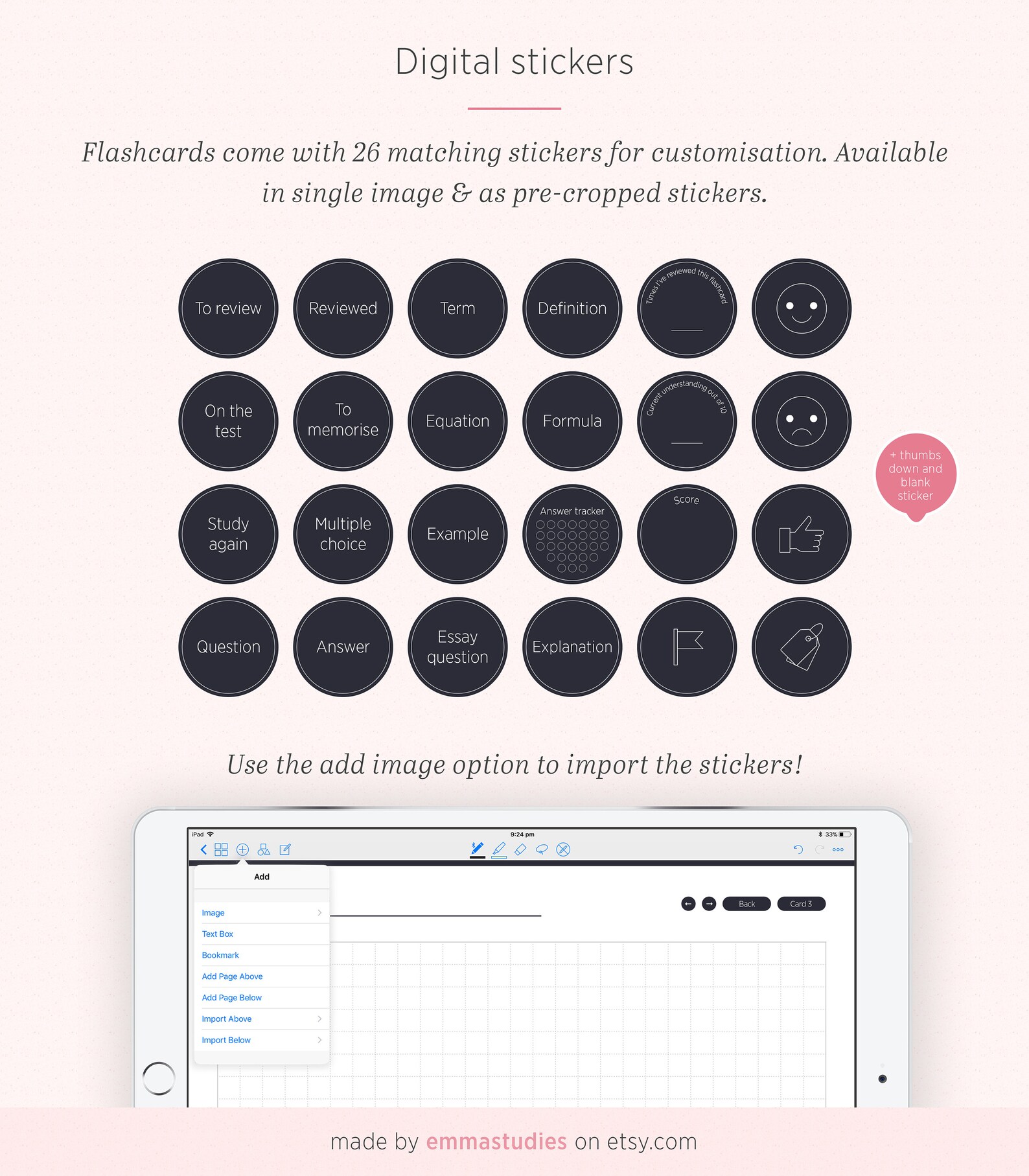 Digital Flashcards Study Index Cards Student System Cards - Etsy Australia