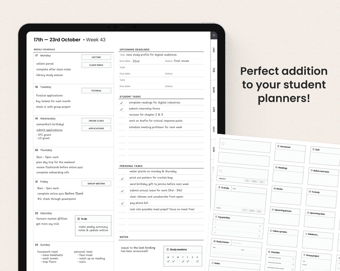 Digital Student Stickers Study College University Studying - Etsy Australia