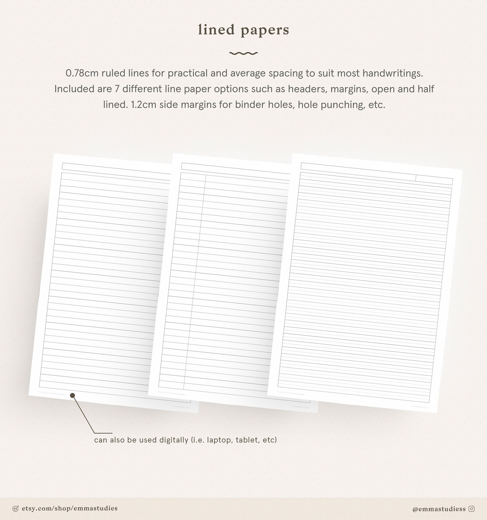 Lined Paper Student Note Taking Printable Set A4 A5 and - Etsy Australia