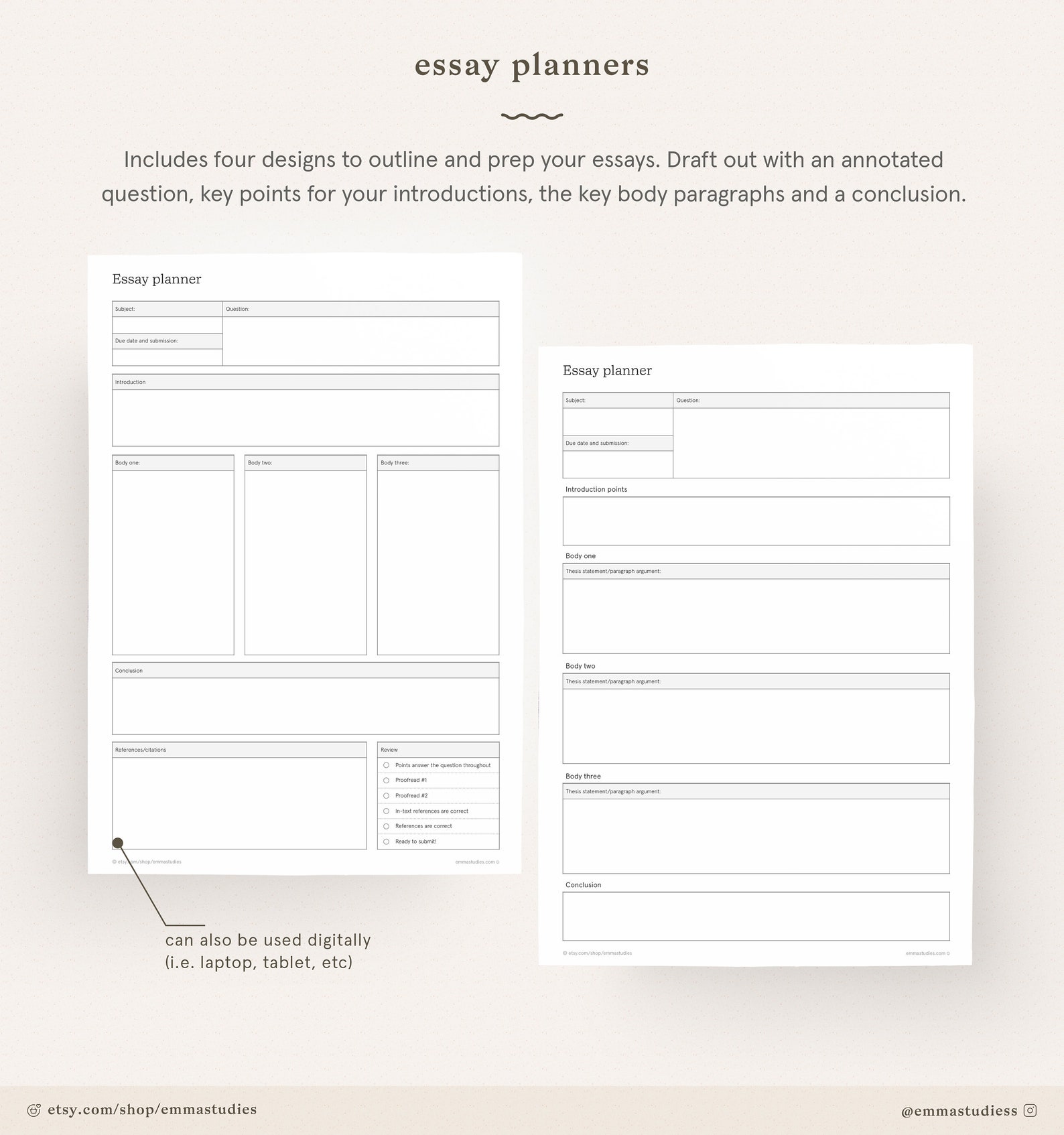 Essay Guide and Planner Printable Pack School College - Etsy